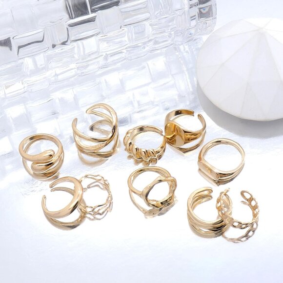 Jewelry | 14k Gold Stackable Knuckle Rings Set For Women Teen ...